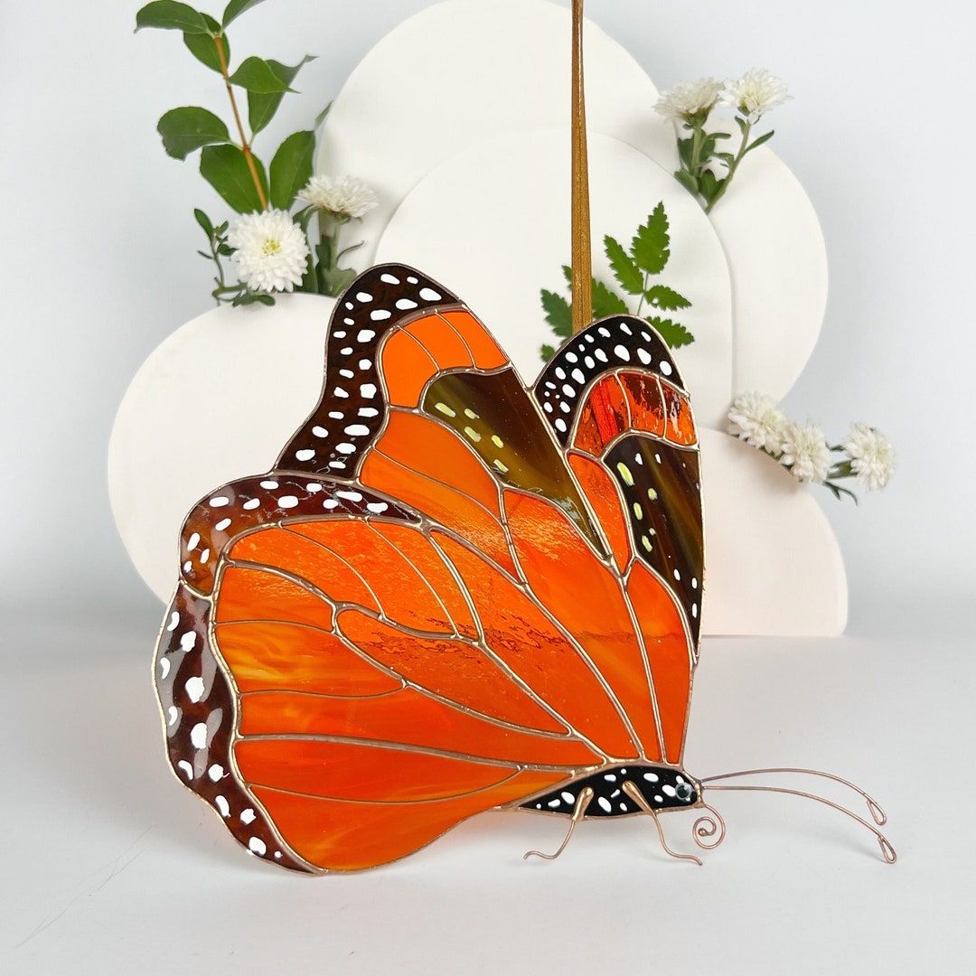 Monarch Butterfly Stained Glass Panel / Mothers Day Gift / Butterfly ...
