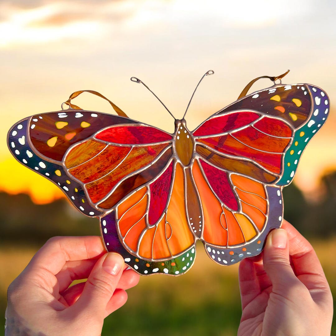 Monarch Butterfly Stained Glass Window Hangings / Home Improvement ...