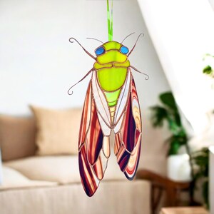 Cicada Stained Glass Window Hangings / Housewarming Gift / Insect ...