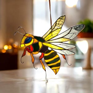Wasp Custom Stained Glass Window Hangings / Glass Yard Art / Mother Day ...