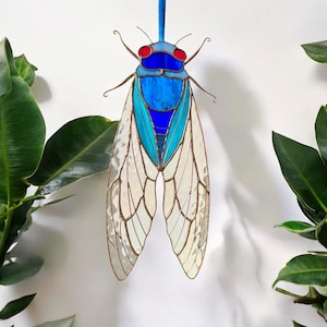 Cicada Stained Glass Window Hangings / Insect Custom Stained Glass ...
