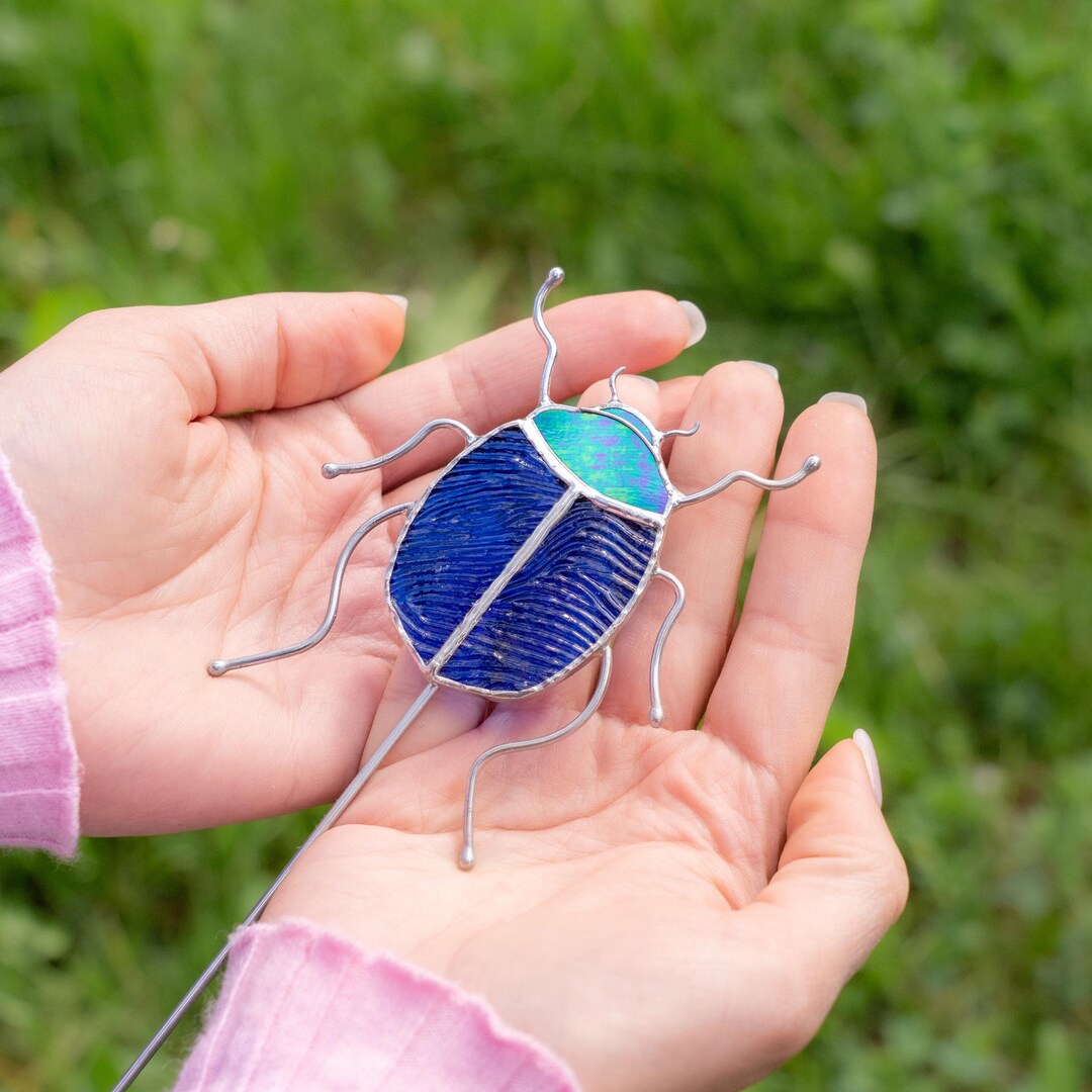 Scarab Stained Glass Window Hangings / Small Thank You Gift / Stained ...