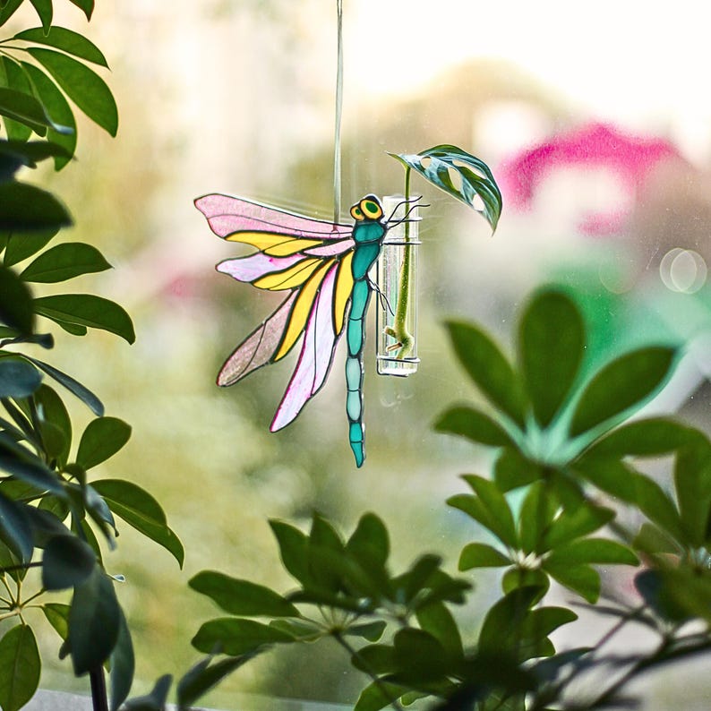 Dragonfly Stained Glass Sun Catcher / Gift for Yourself / Insect ...