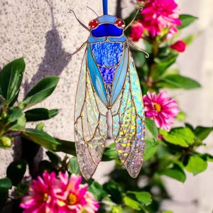 Cicada Stained Glass Window Hangings / Insect Custom Stained Glass ...