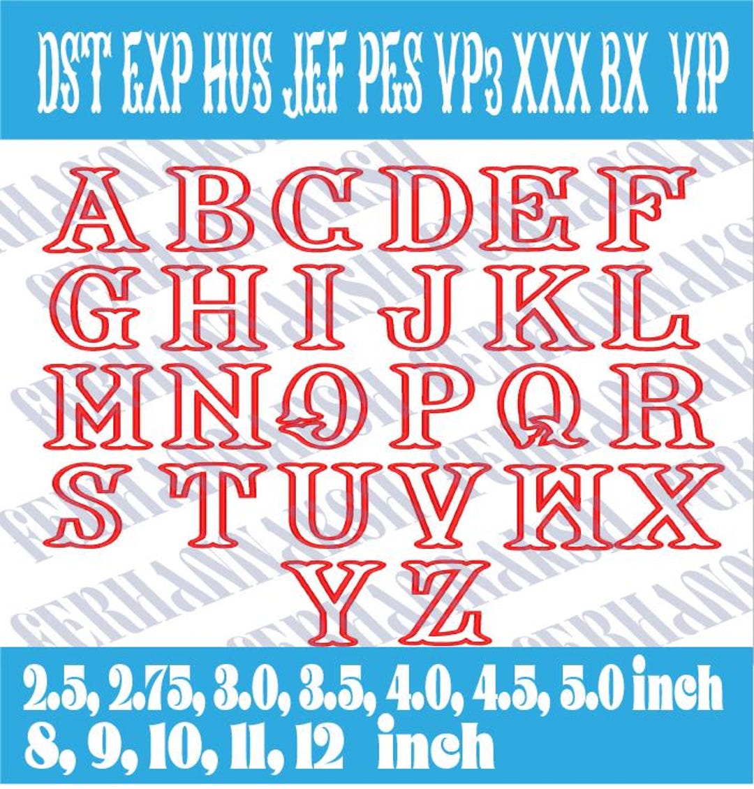 Fishtail Applique Satin Alphabet: Embroidery Design (digital Download ...