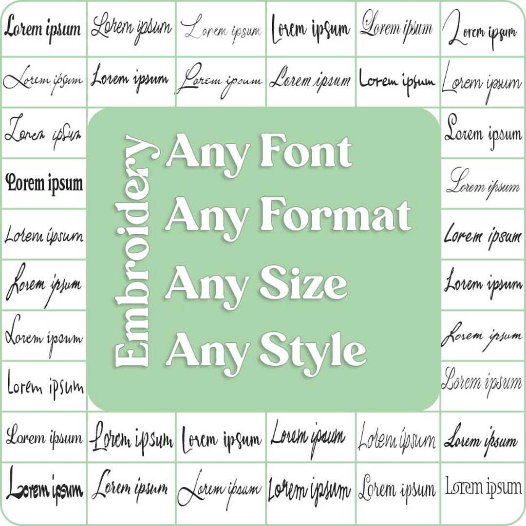 Custom Embroidery Font: Personalized Machine Embroidery Alphabet - Etsy