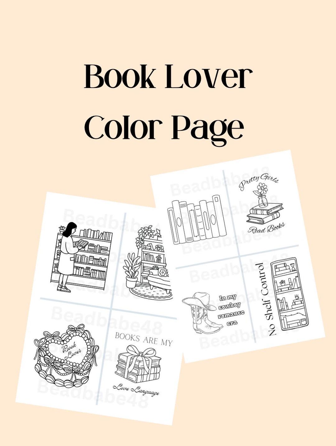 Book Lover Coloring Page Printable Booklet - Etsy