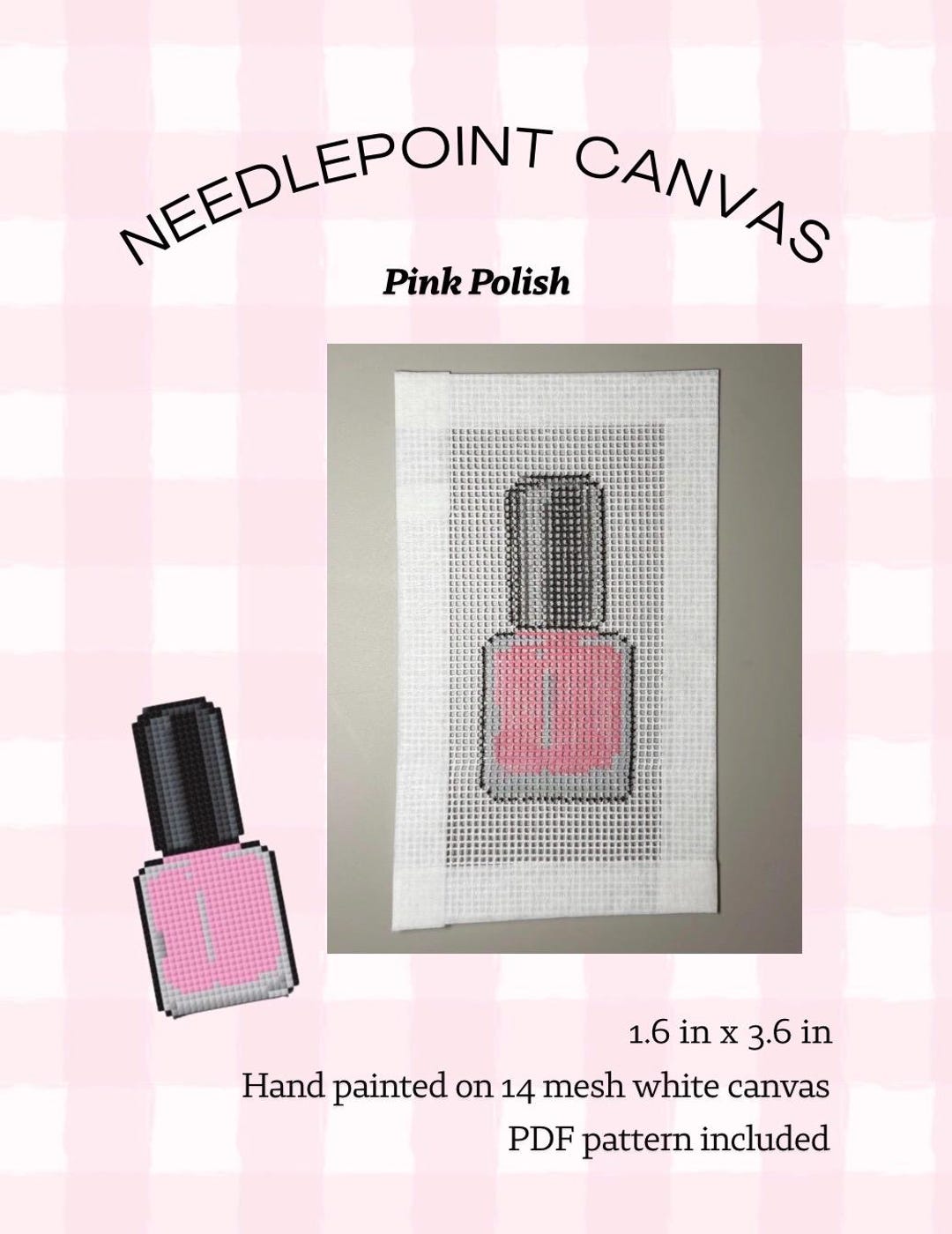 Pink Nail Polish Needlepoint Canvas - Etsy