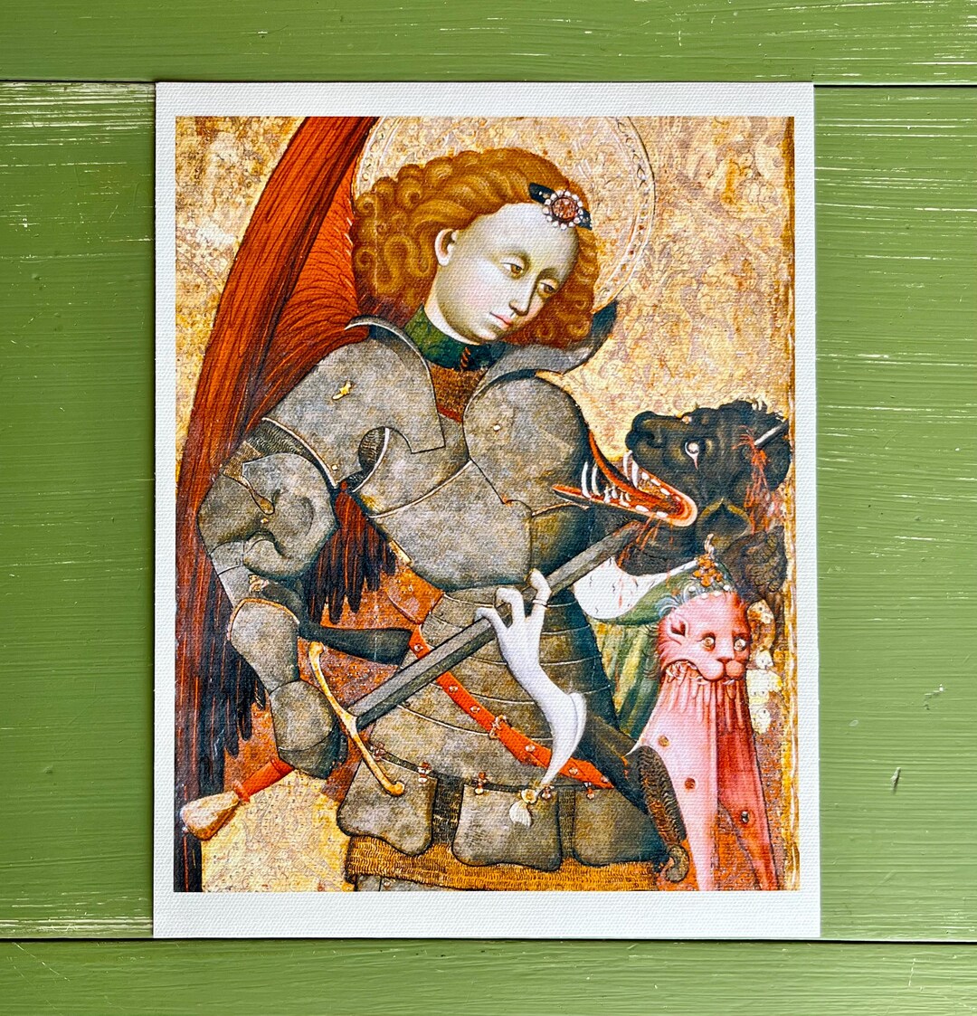 Saint Michael the Archangel Slaying the Devil, Reproduction of Middle ...
