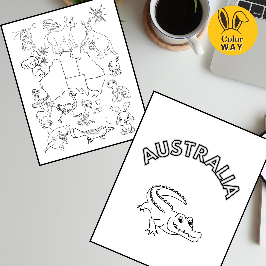 Australian Animals Coloring Book for Kids PDF DOWNLOAD - Etsy