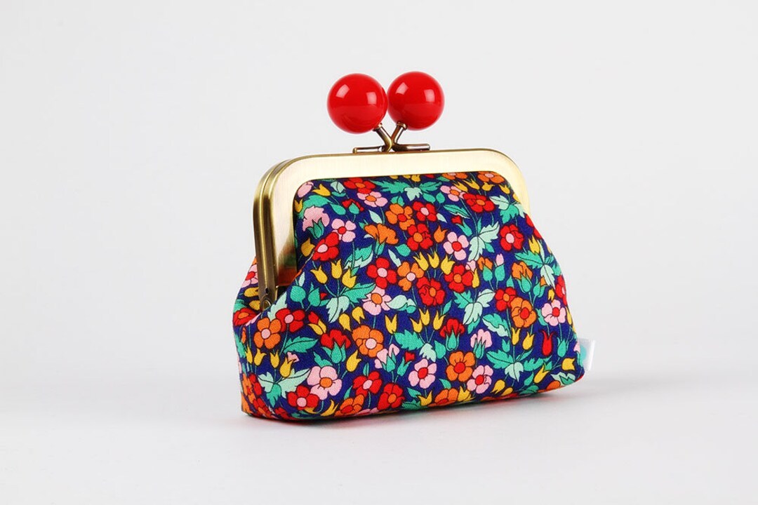 Metal Frame Coin Purse With Color Bobble Piccadilly Poppy in Navy Color ...