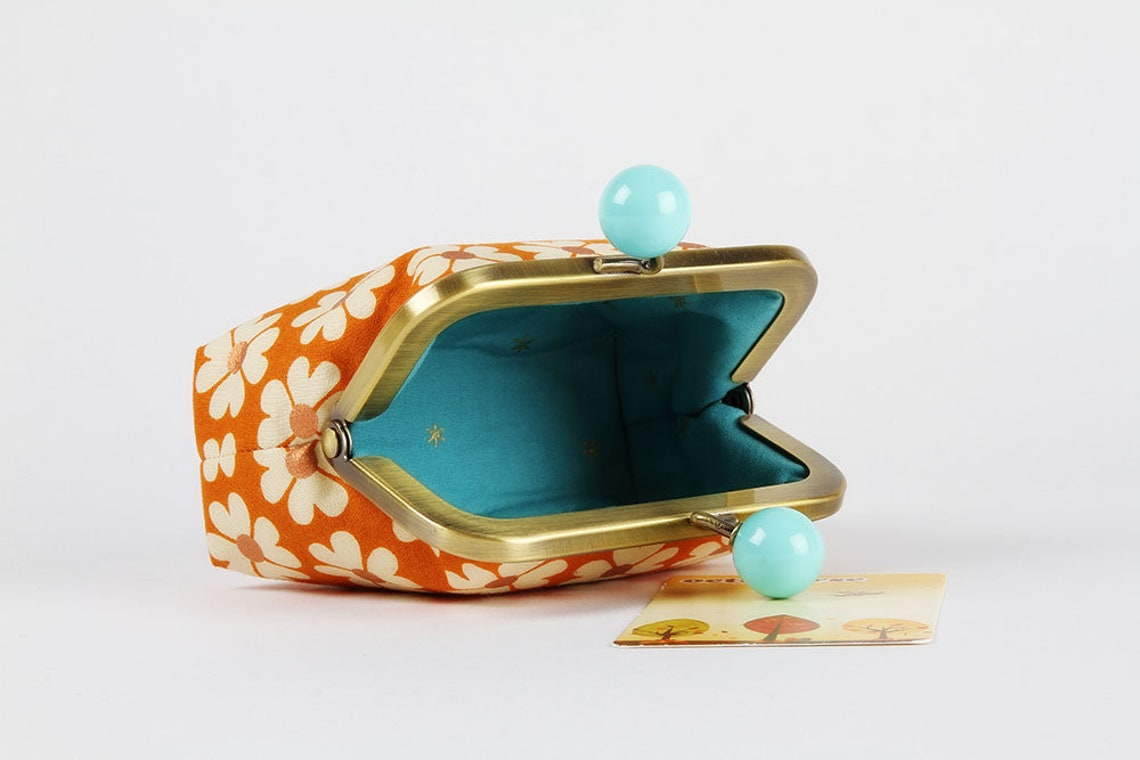 Metal Frame Coin Purse With Color Bobble Heart Flowers in - Etsy