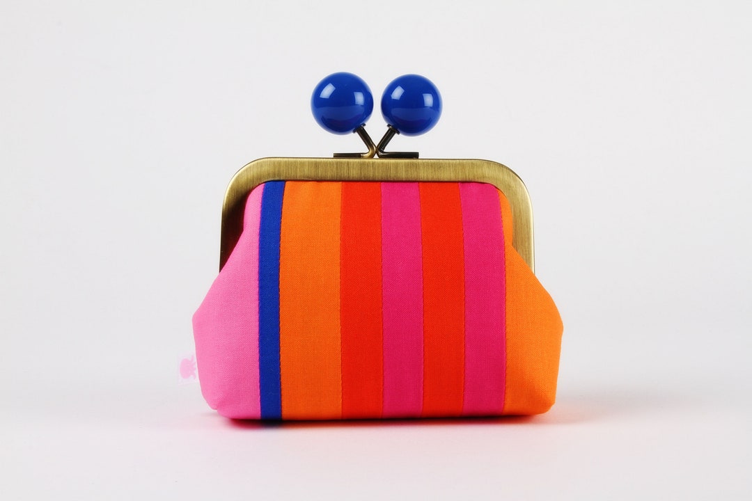 Metal Frame Coin Purse With Color Bobble Summer Stripes Color Dad ...