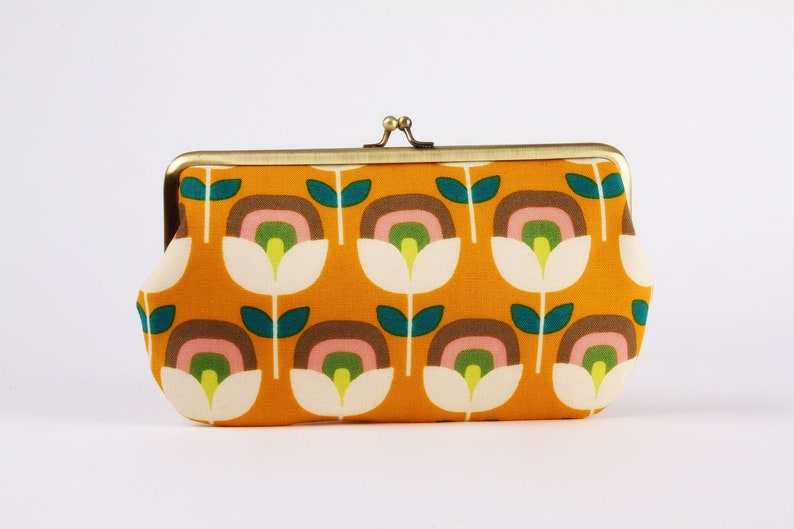 Frame Purse With Two Sections Retro Rainbow Flowers in - Etsy