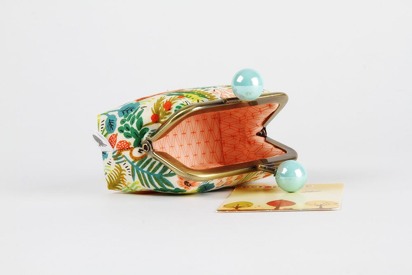 Metal Frame Coin Purse With Color Bobbles Jungle Natural - Etsy