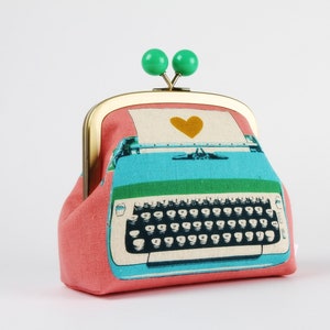 Metal Frame Clutch Bag - Typewriter in Merry - Color Bobble Purse ...