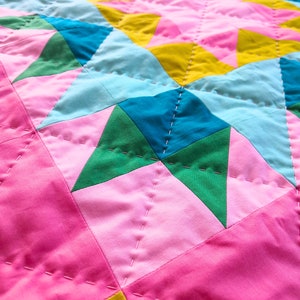 Modern Geometric Handmade Cotton Quilt / Baby Patchwork Blanket ...