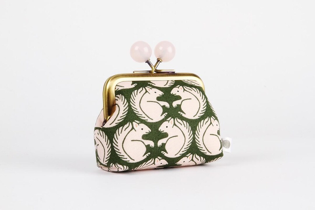 Metal Frame Coin Purse With Color Bobbles - Squirrel in Hunter - Color ...