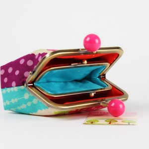 Kiss Lock Fabric Wallet With Color Bobble Floral Stripes in - Etsy