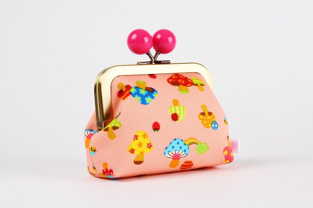 Metal Frame Coin Purse With Color Bobble Glittery Mushrooms Color Dad ...