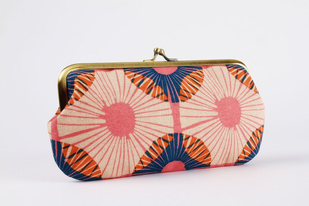 Eyeglass Frame Purse - Bloom in Sunset - Long Purse / Eyeglass Fabric ...