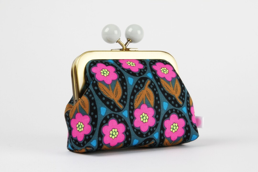 Metal Frame Coin Purse With Color Bobble - Giggle in Indigo - Color Dad ...