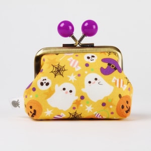 Metal Frame Coin Purse With Color Bobbles - Ghosties in Orange - Color ...