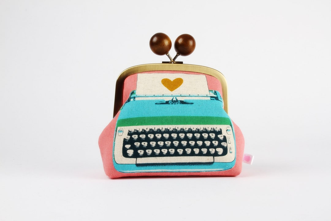 Metal Frame Clutch Bag - Typewriter in Merry - Color Wooden Bobble ...