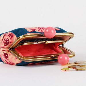 Kiss Lock Fabric Wallet With Color Bobble - Meow Meow in Galaxy Blue ...