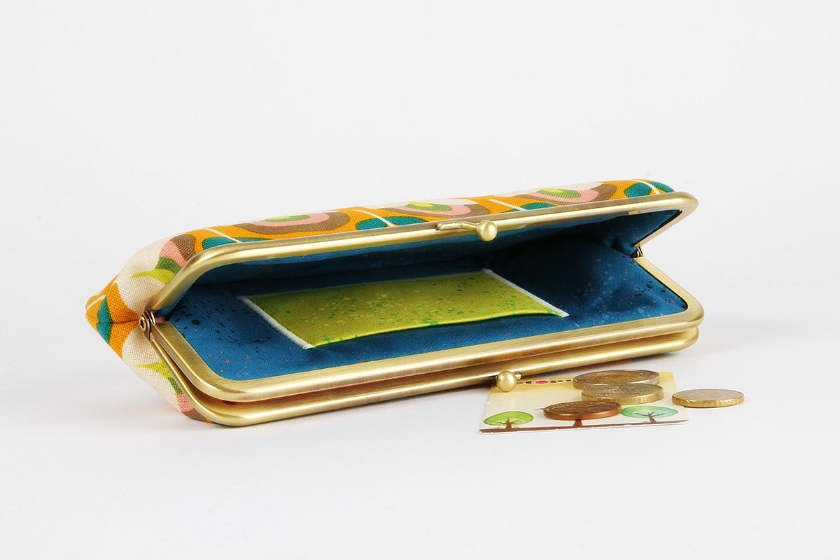Frame Purse With Two Sections - Retro Rainbow Flowers in Orange ...