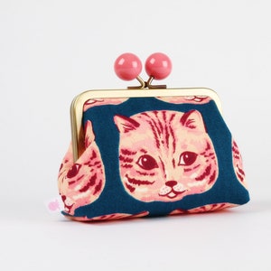 Kiss Lock Fabric Wallet With Color Bobble - Meow Meow in Galaxy Blue ...