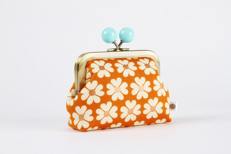 Metal Frame Coin Purse With Color Bobble Heart Flowers in | Etsy