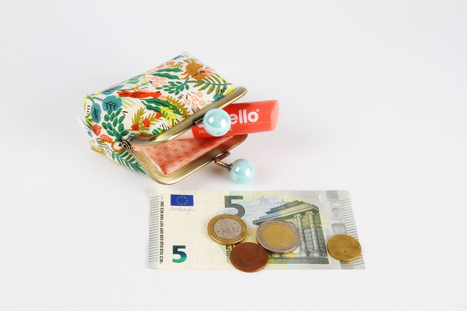 Metal Frame Coin Purse With Color Bobbles Jungle Natural - Etsy