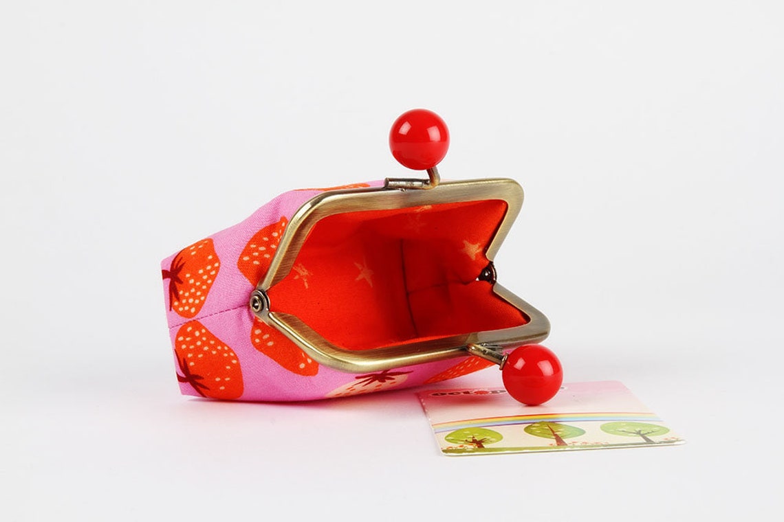 Metal Frame Coin Purse With Color Bobbles Strawberry in - Etsy