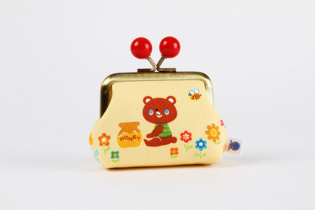 Metal Frame Coin Purse With Color Bobbles - Honey Bear in Yellow ...