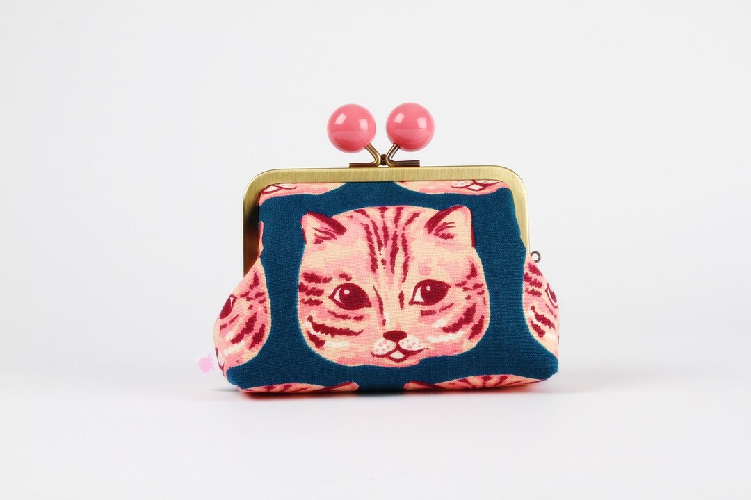 Kiss Lock Fabric Wallet With Color Bobble - Meow Meow in Galaxy Blue ...