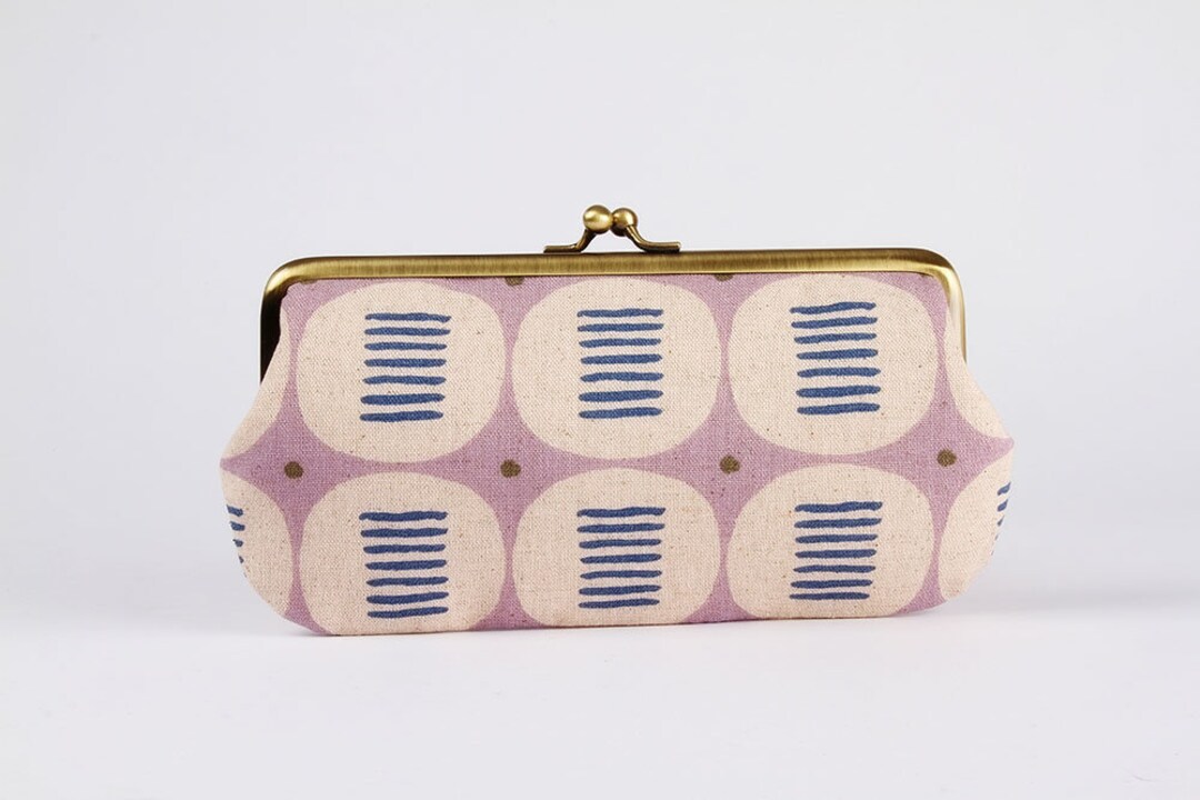 Frame Purse With Two Sections - Effortless Wood Violet Canvas - Wowlet ...