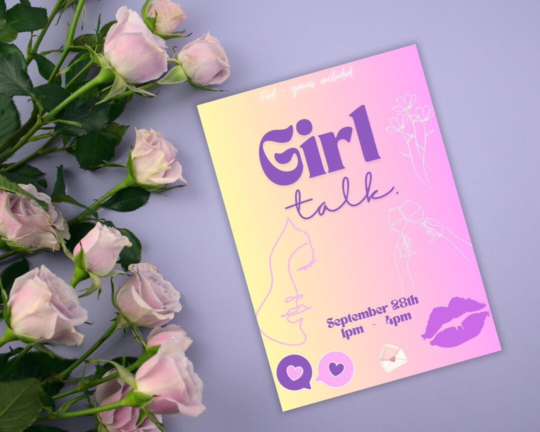 Editable Digital Girls Day Out Invitation- Pink Glam Social Event ...