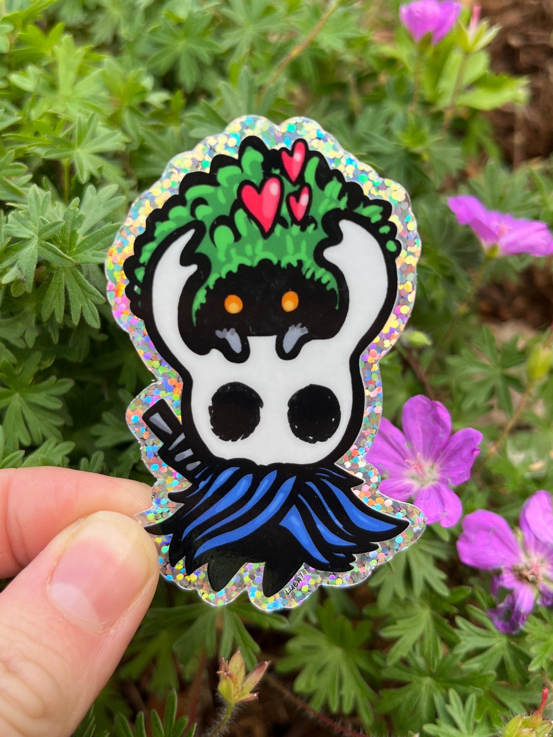 HOLLOW KNIGHT With Mossy Friend, 2x3 Vinyl Glitter Sticker, Video Game ...