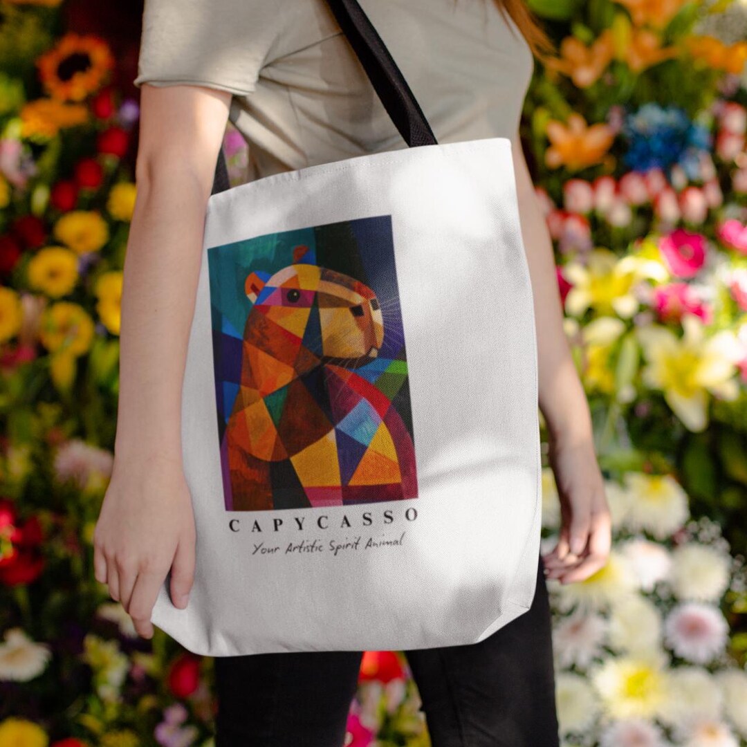 CAPYCASSO II Capybara Tote Bag - Picasso Inspired Bag, Artistic ...