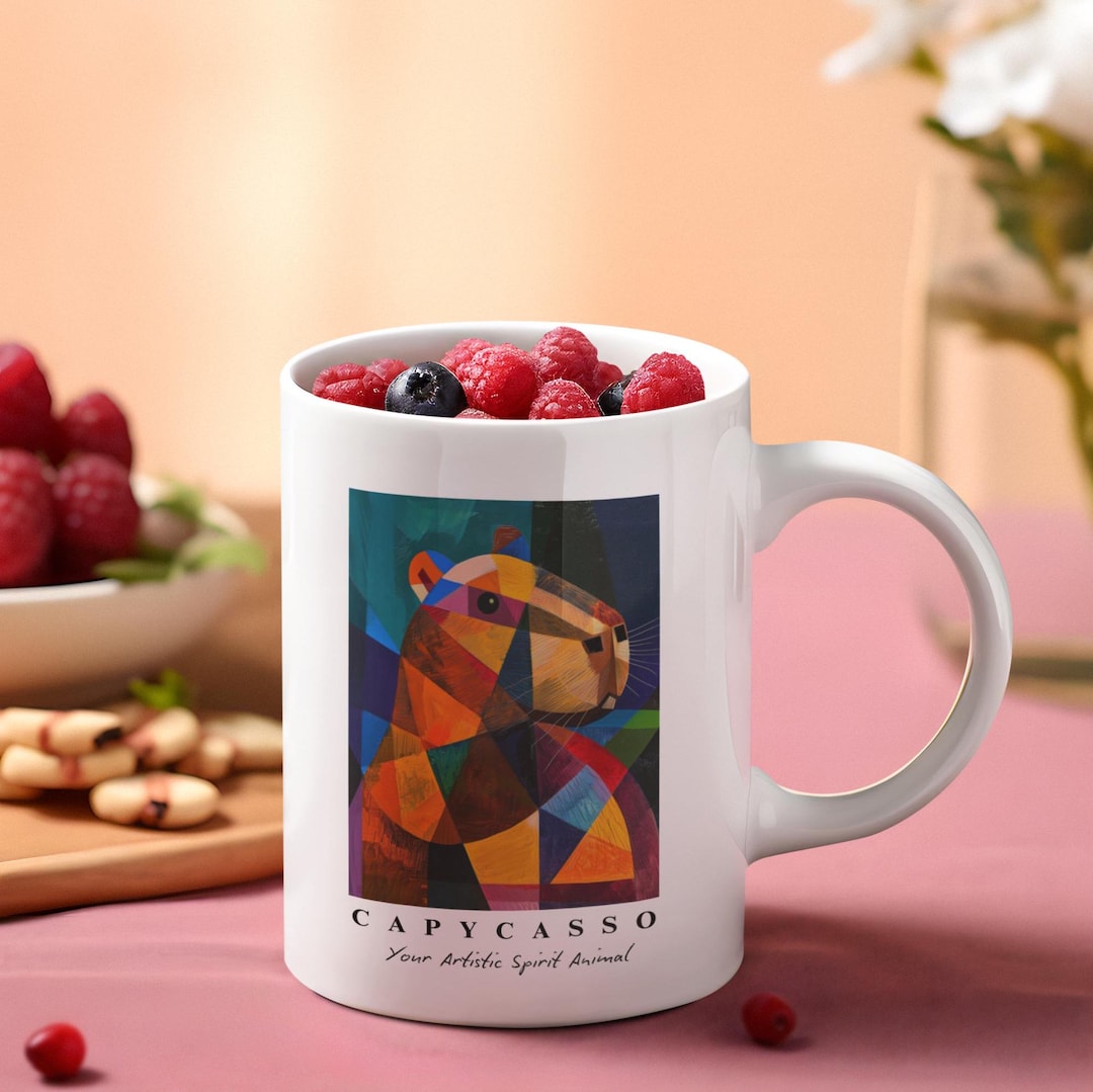 Capybara Coffee Mug, CAPYCASSO II Mug, Art Lovers Gift, Pablo Picasso ...