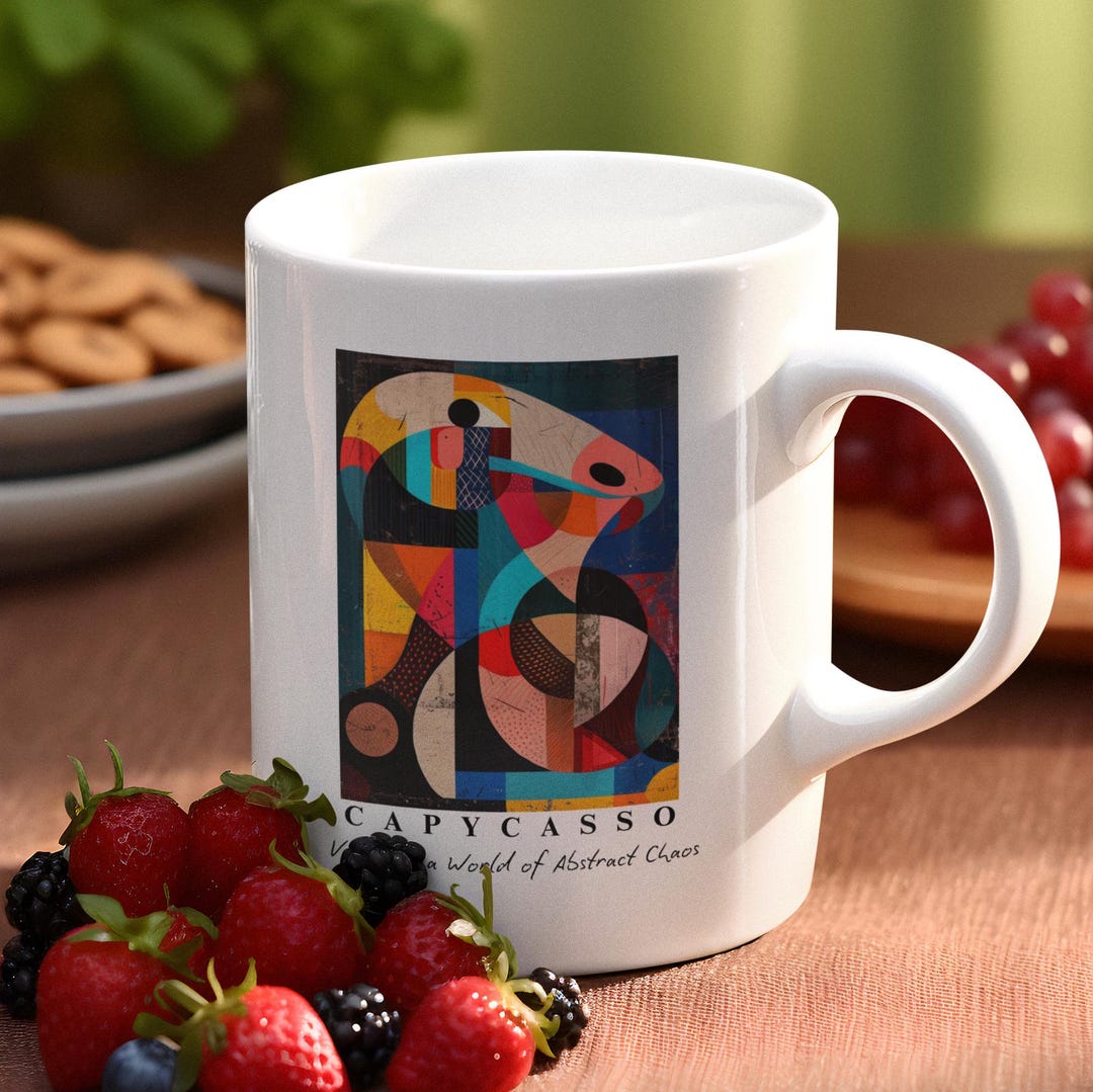Capybara Coffee Mug, CAPYCASSO III Mug, Art Lovers Gift, Pablo Picasso ...