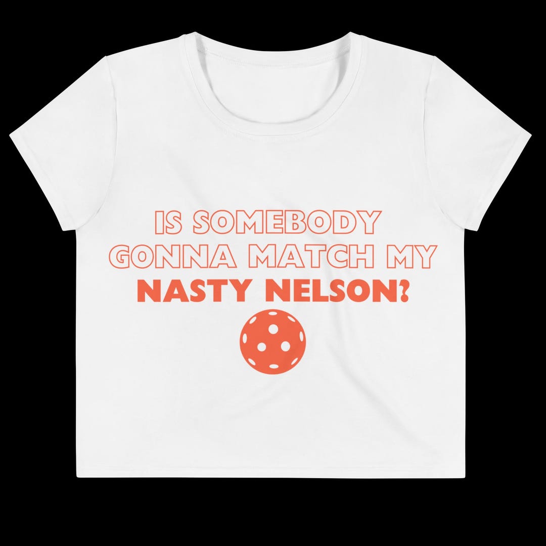 Nasty Nelson Pickleball Print Crop Tee - Etsy