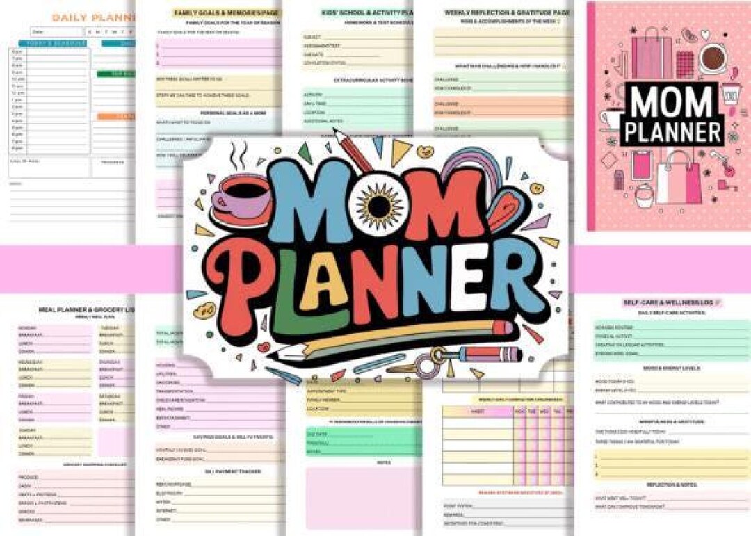 Mom Planner PDF: Daily Schedule, Meal Prep, Budget Tracker, Editable ...