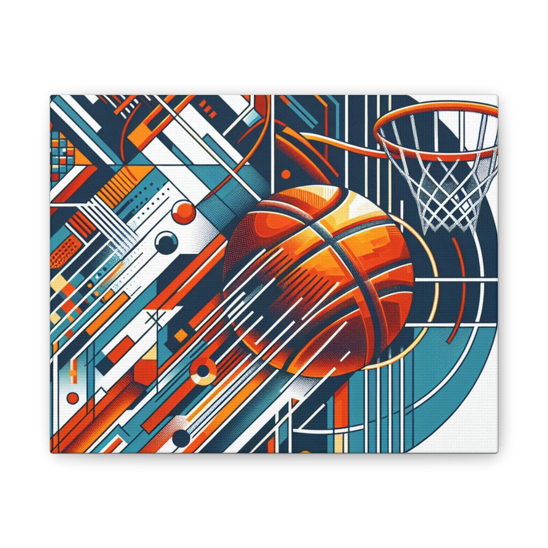 Canvas Print, Basketball Wall Art Decor, Sports Room Decor, Colorful ...