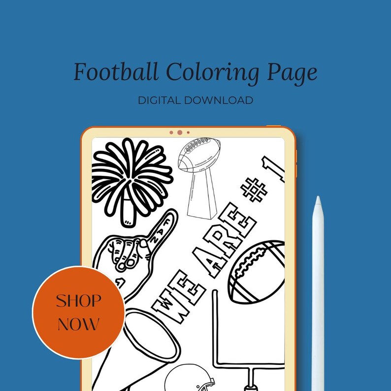 Football & Sports-themed Digital Coloring Pages Instant Download for ...