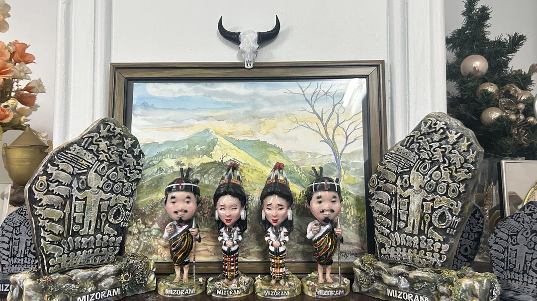 Mithun Bull Horn Skull Mizo Tradition Print 3d Sculpture Painting Art ...
