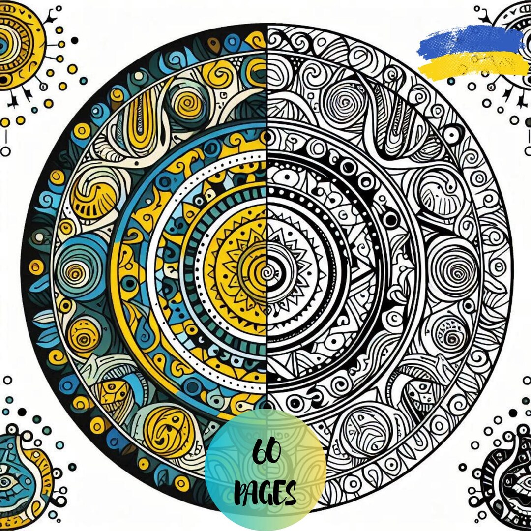 Mandalas With Symbols of Different Peoples - Digital Coloring ...