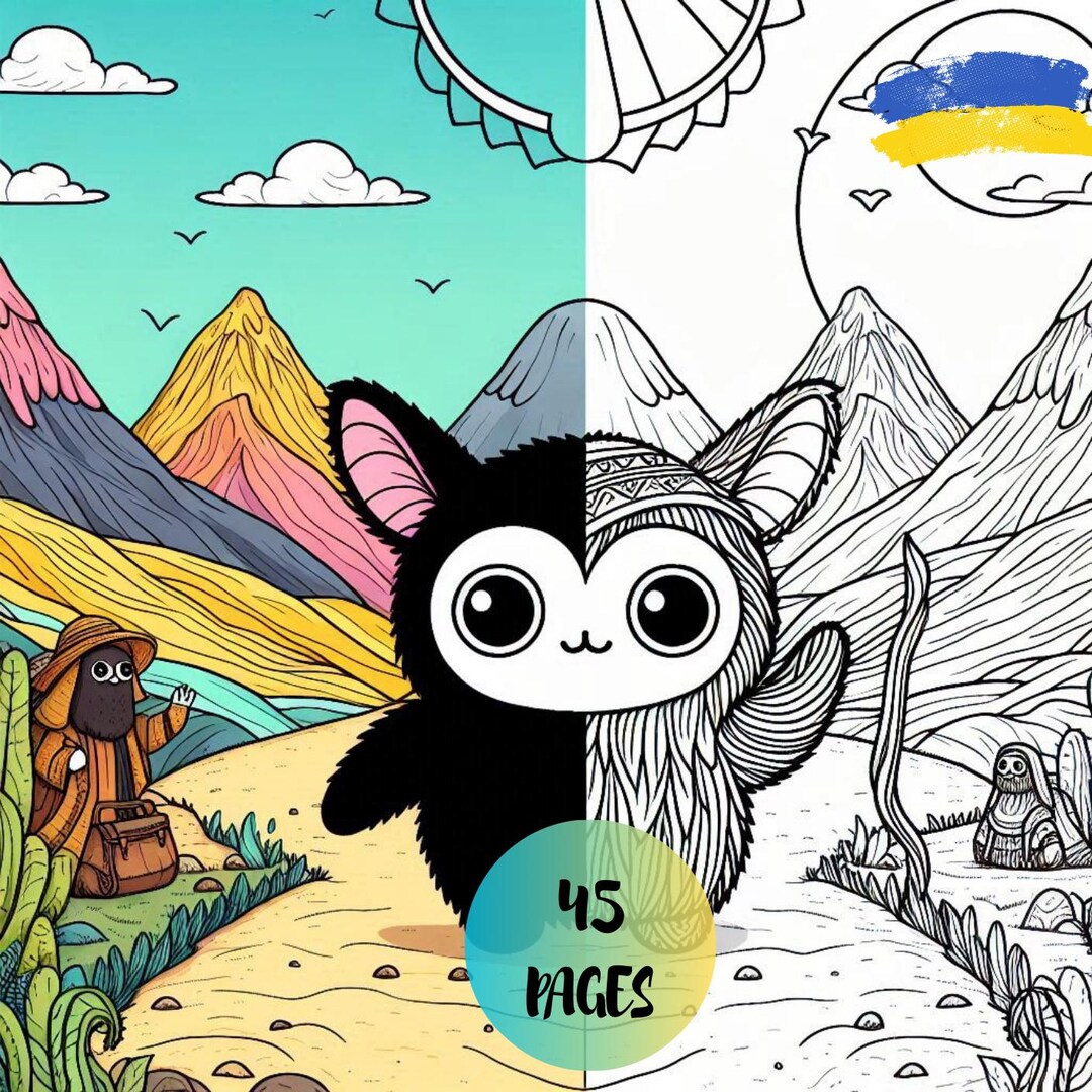 Cute Mythical Creatures 45 Coloring Page for Adults and Kids, Printable ...