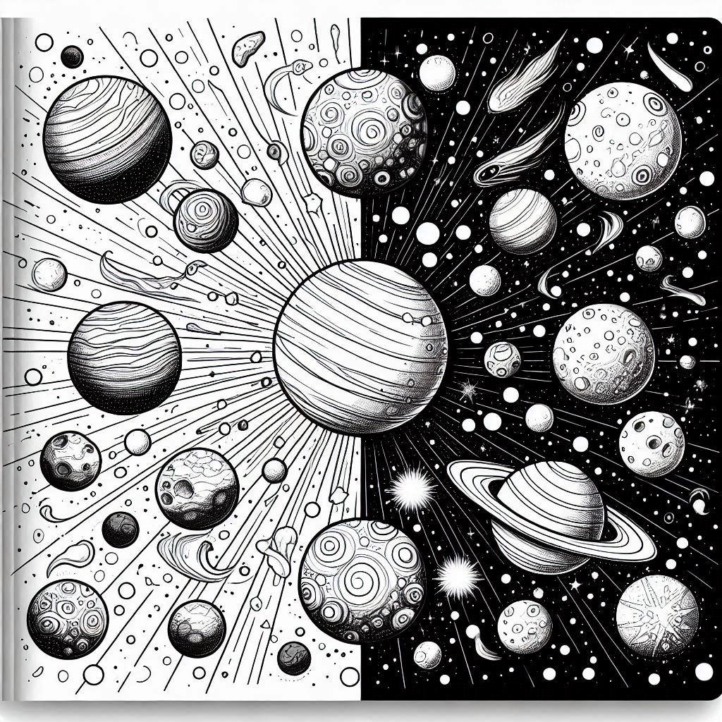 Planet 30 Coloring Page, Planet, Space, Stars Beautiful Coloring Book ...